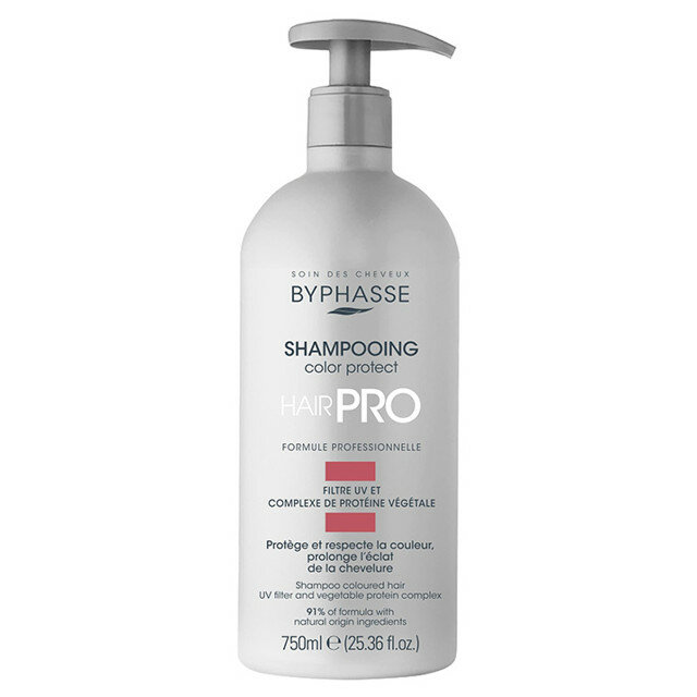 BYPHASSE Hair Pro Color Protect шампунь для окрашенных волос 750 мл защита цвета и блеск