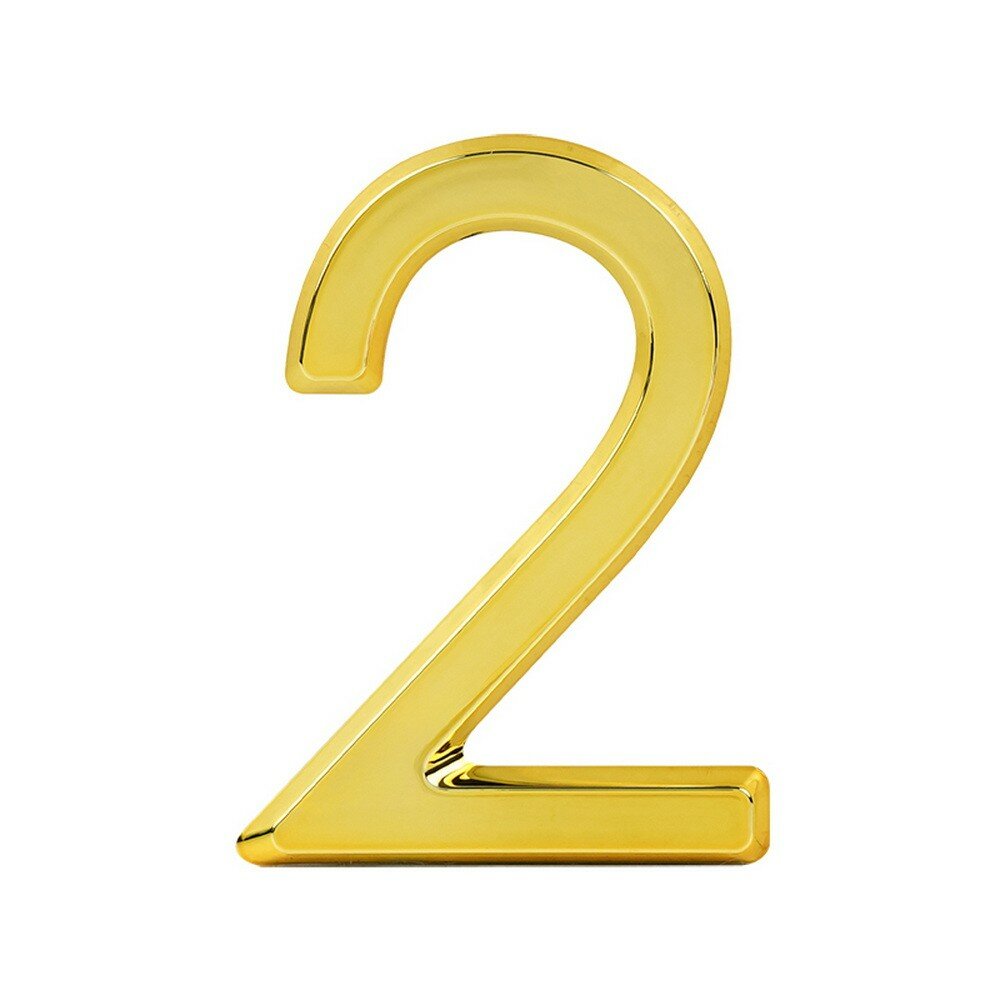 Нора-м 2 цифра на дверь 75 мм из пластика цвета золота - декоративный элемент номера дома