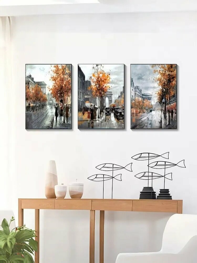 Алмазная живопись из 100% смолы, художественная вышивка, пейзажная живопись, триптих