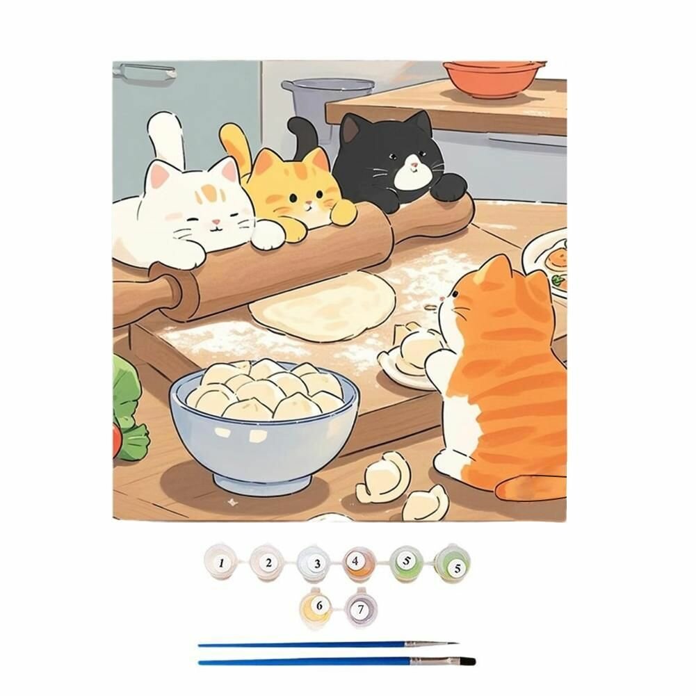 Раскраска с цифрами котят своими руками