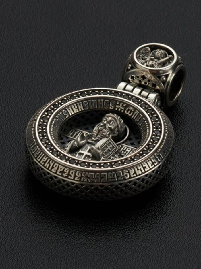 Подвеска, серебро, 925 проба, чернение, шпинель