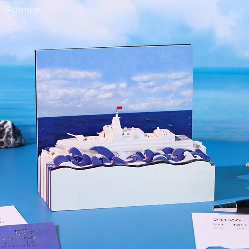 Календарь Time Piece 2026, настольный календарь, 3D-разрывной календарь, резьба по бумаге, художественный блокнот, блокнот, подарок на Рождество, новоселье