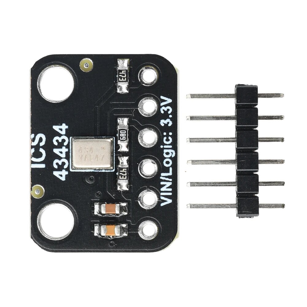 DC1.5V-3.6V ICS-43434 Модуль микрофона I2S MEMS с контактами Модуль фильтра нижних частот 65 дБА SNR для умного дома IoT/голосовых устройств