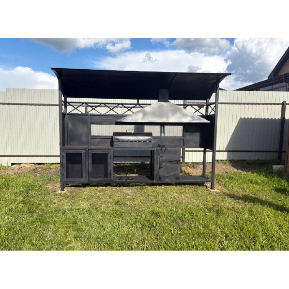 Мангальный комплекс «Орион» цельносварная конструкция, съемная жаровня и печь