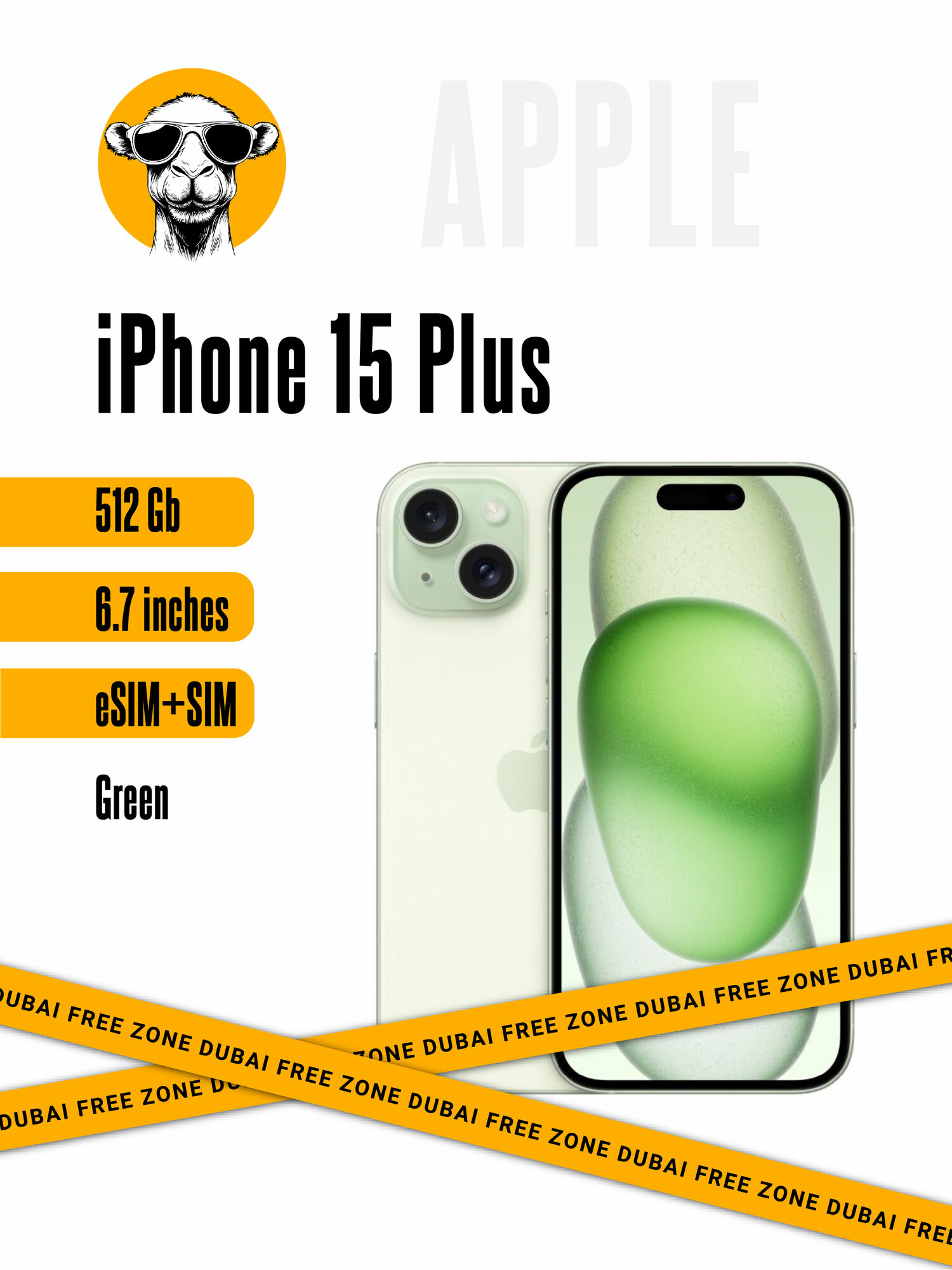 Смартфон iPhone 15 Plus 512GB Green Sim+E-Sim