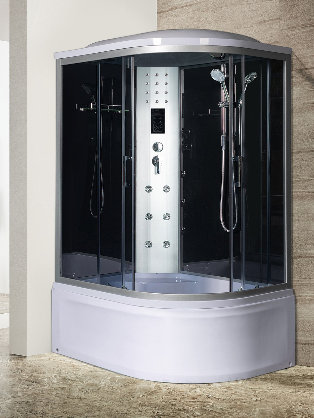 Душевая кабина River DUNAY XL 120/90/44 TH L 120x90 стека тонированные, профиль хром матовый