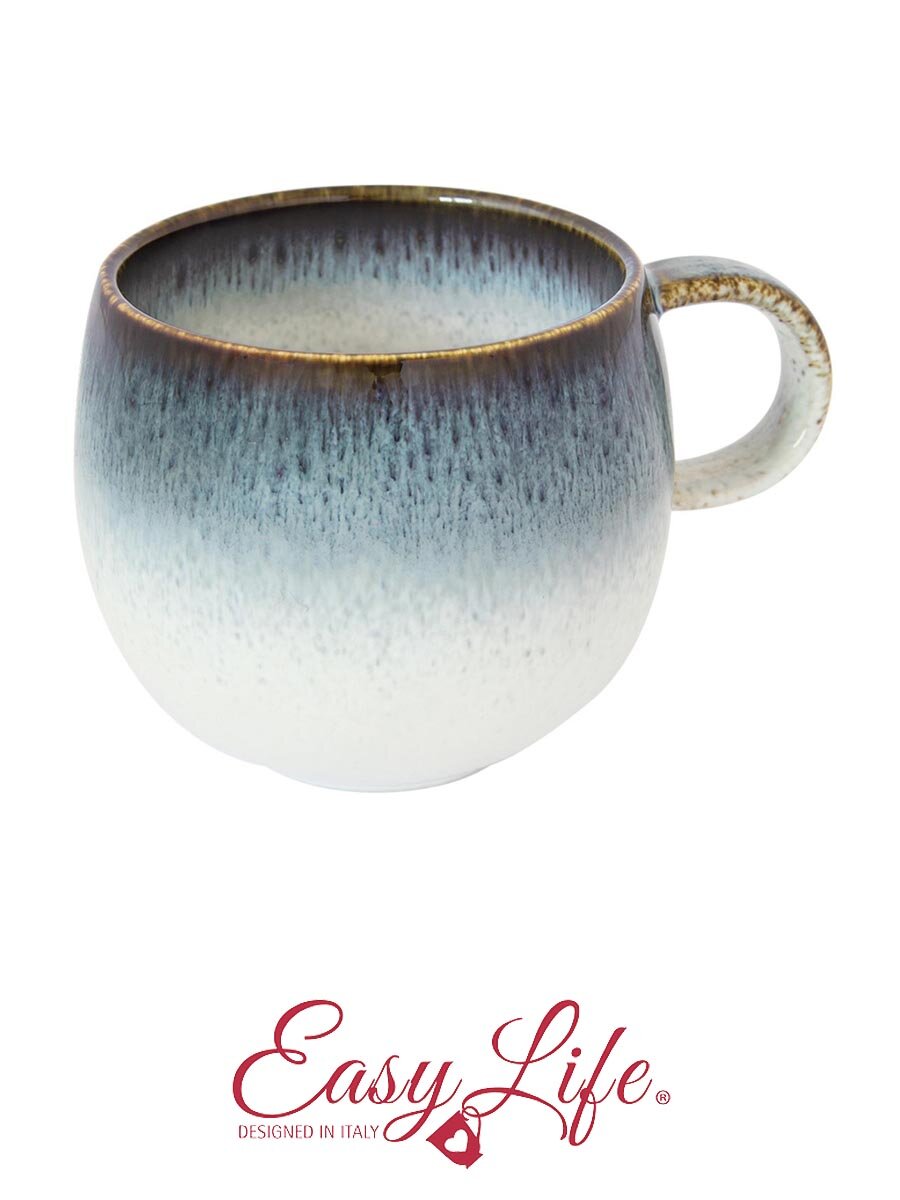 Кружка для чая и кофе Easy Life Nuances, фарфор, цвет синий, 375 мл