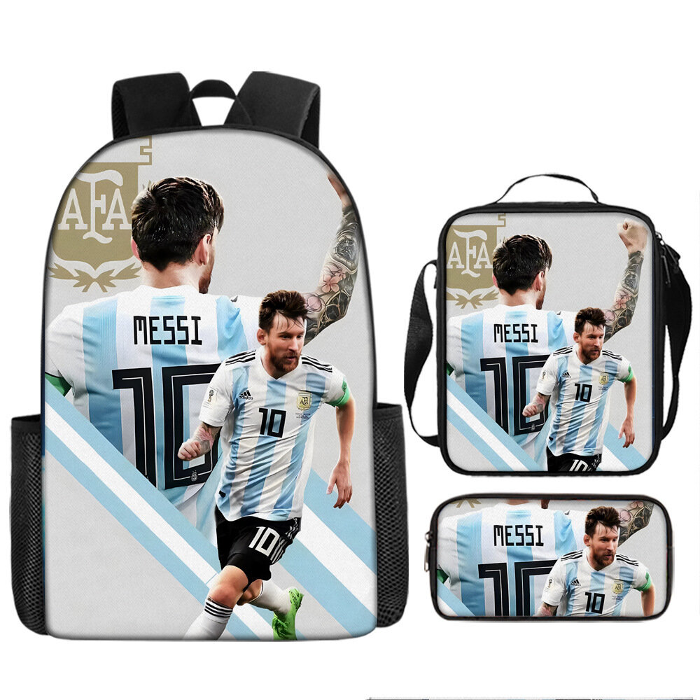 Футбольный чемпионат мира по футболу, периферийный студенческий школьный рюкзак, школьный рюкзак Месси, большой вместительный рюкзак из полиэстера, снижающий нагрузку, и набор ранцев