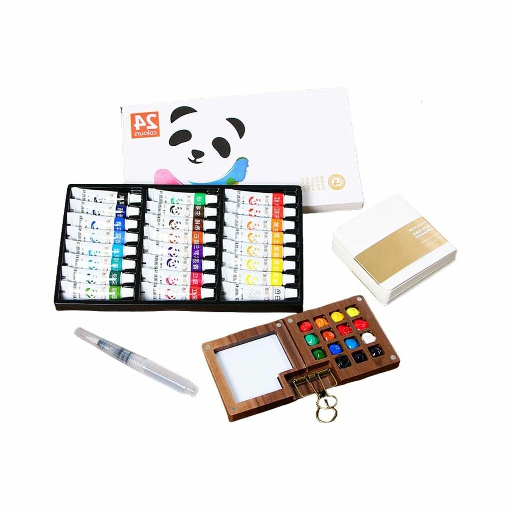 Портативная акварельная палитра на 15 ячеек, - Набор из грецкого ореха 15 сеток