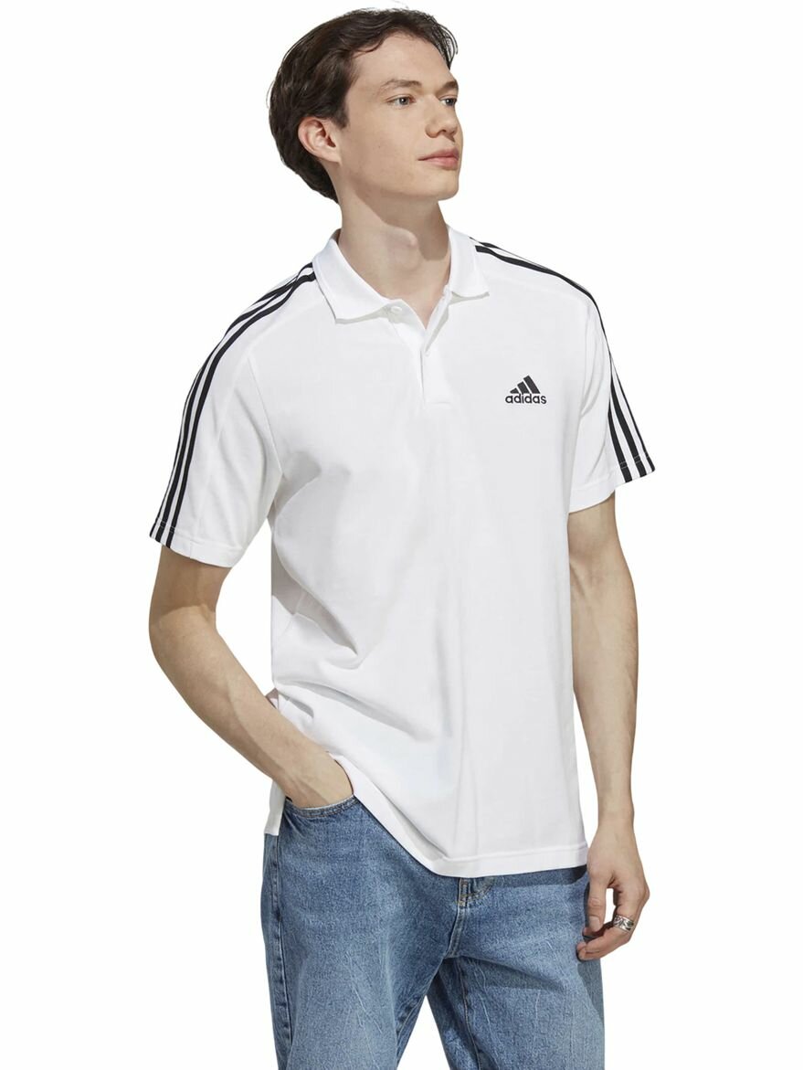Поло спортивное Essentials Pique Embroidered Small Logo 3-Stripes Polo Shirt