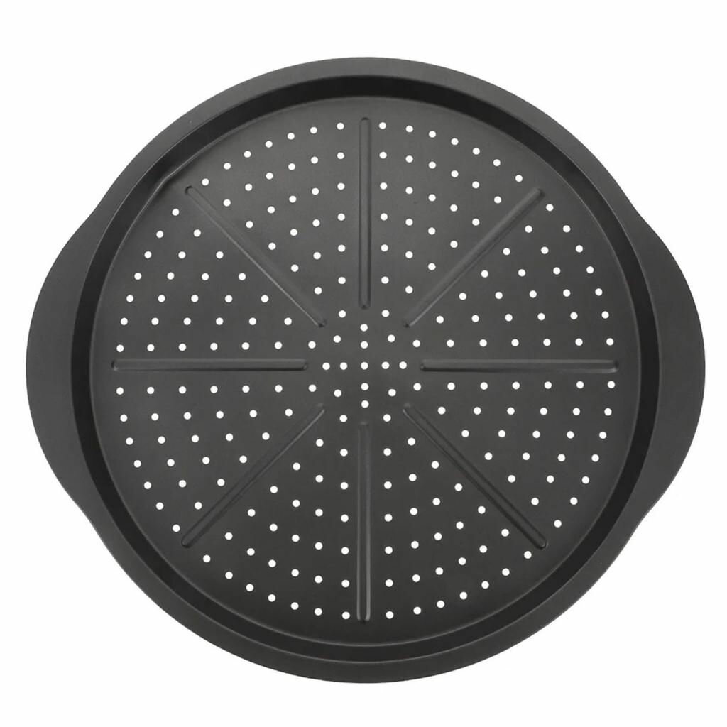 15-дюймовая форма для пиццы из углеродистой стали с антипригарным покрытием и перфорацией для равномерного нагрева