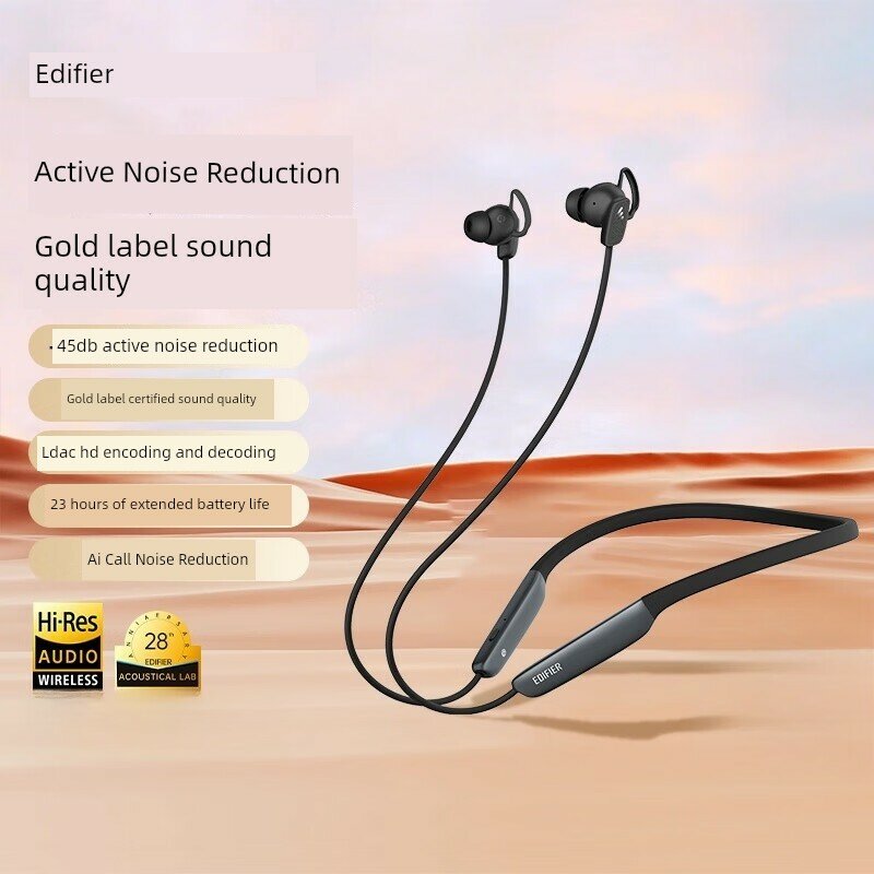 Edifier W280NB Pro Беспроводные наушники-браслеты с шумоподавлением в классическом черном цвете