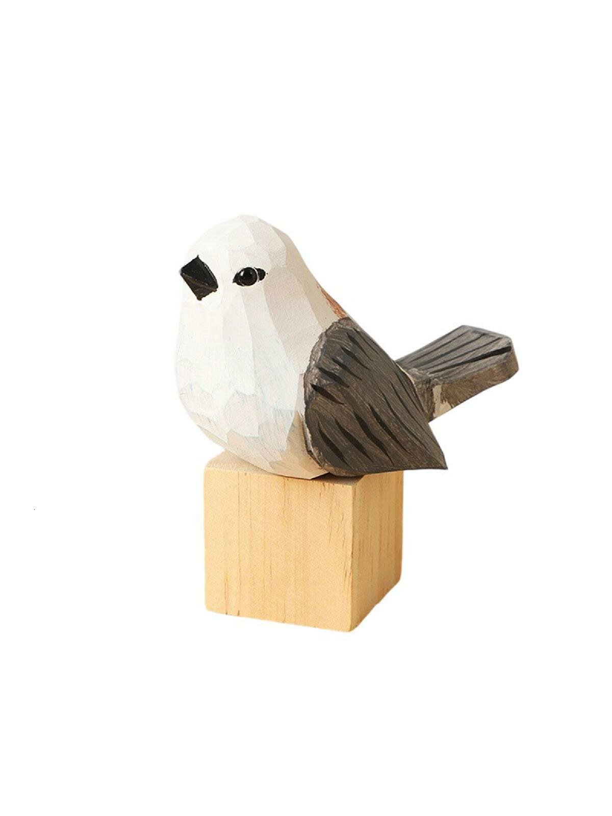 Резьба по дереву, Красочная фигурка птицы из деревянного бруска, Уникальные природные детали, декор домашнего стола ручной работы, подарок