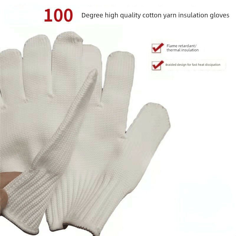 Термостойкие перчатки до 300 градусов, двухслойные, огнестойкие, для защиты рук, износостойкие рабочие перчатки,