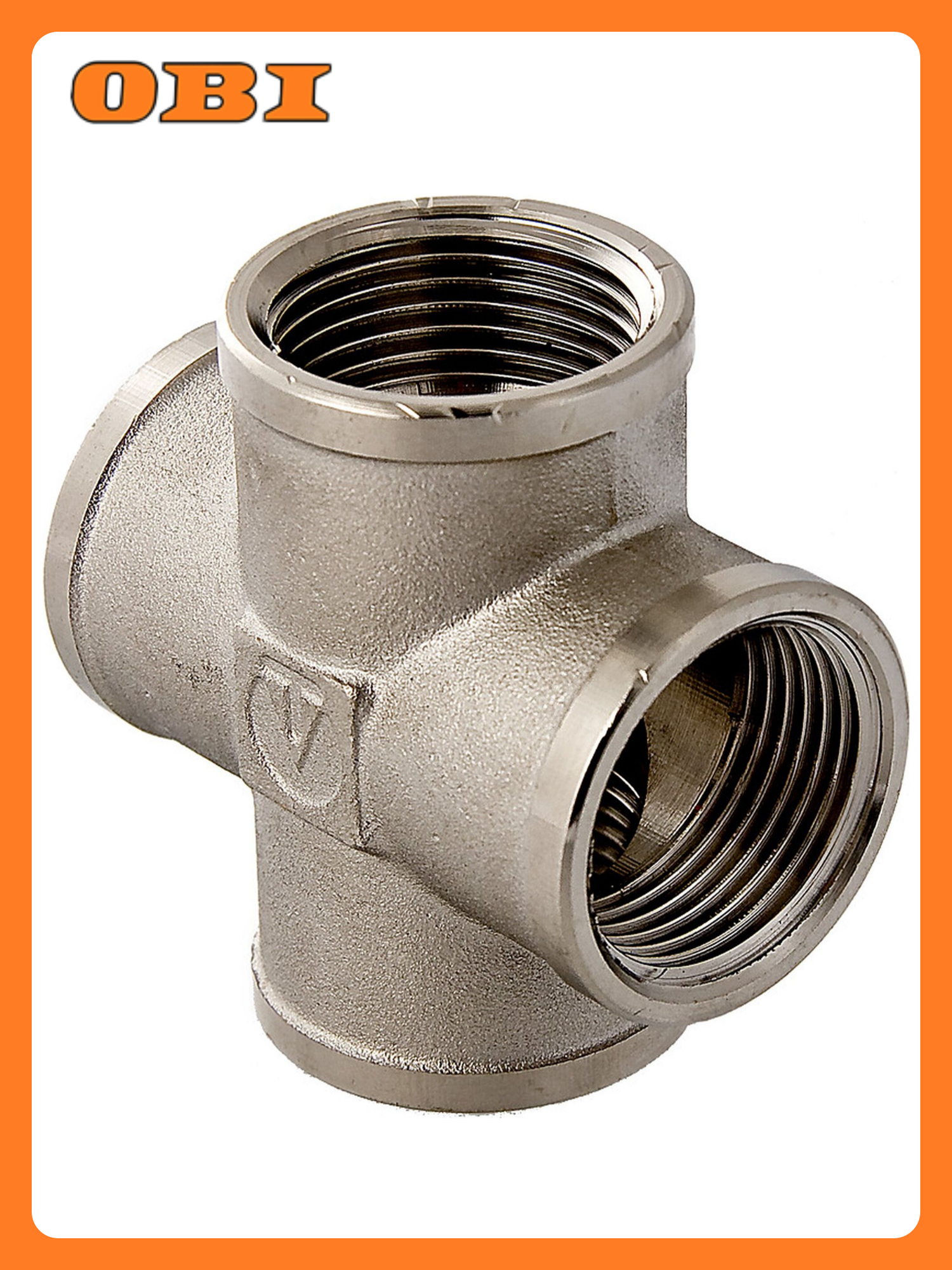 Крестовина латунь никелированная VALTEC 1/2"