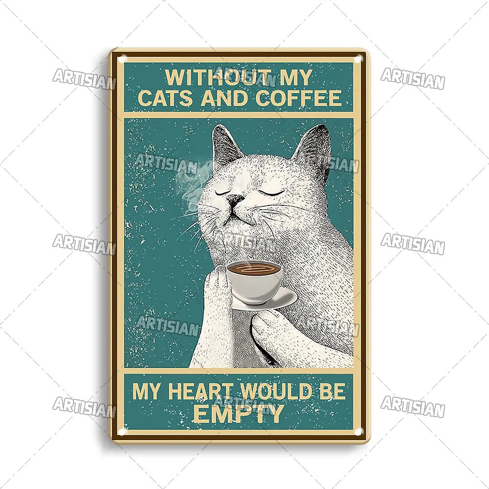 Артизийский Кот, ретро металлический знак, забавный питомец, винтажный знак, декоративная Жестяная Табличка, гараж, бар, паб, клуб, кухня, дома, мужская пещера, Настенный декор