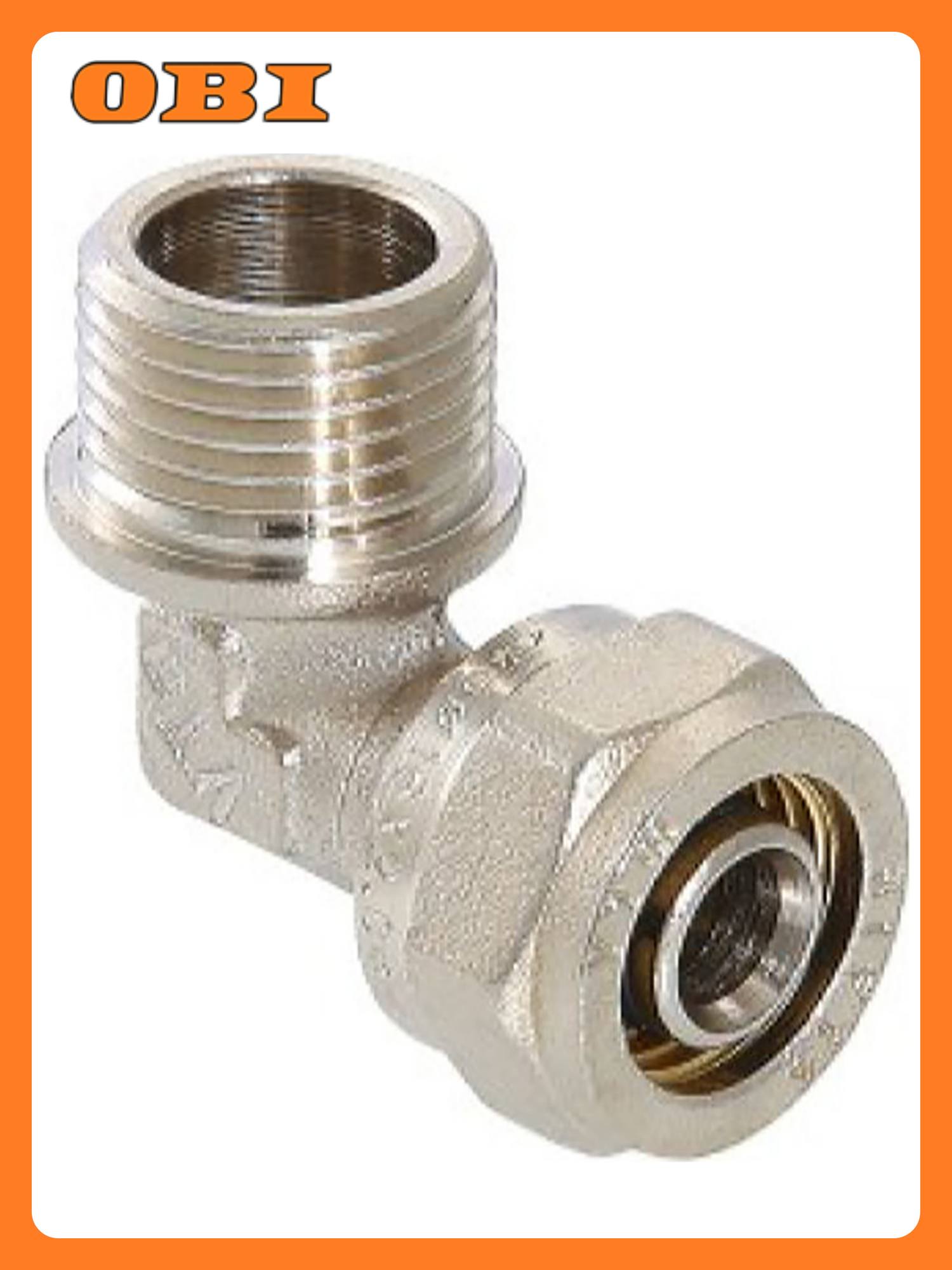 Угольник латунь никелированный VALTEC IV3531604 1/2" x 16 мм