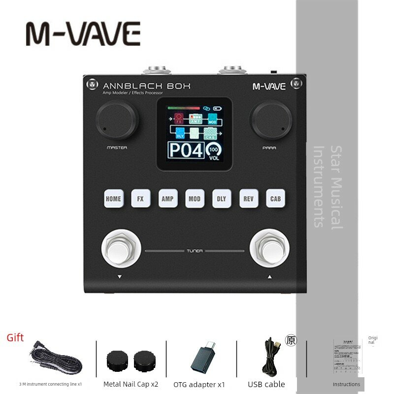 Цифровой комплексный процессор эффектов для электрогитары и бас-гитары M-VAVE Blackbox, компактная звуковая карта для