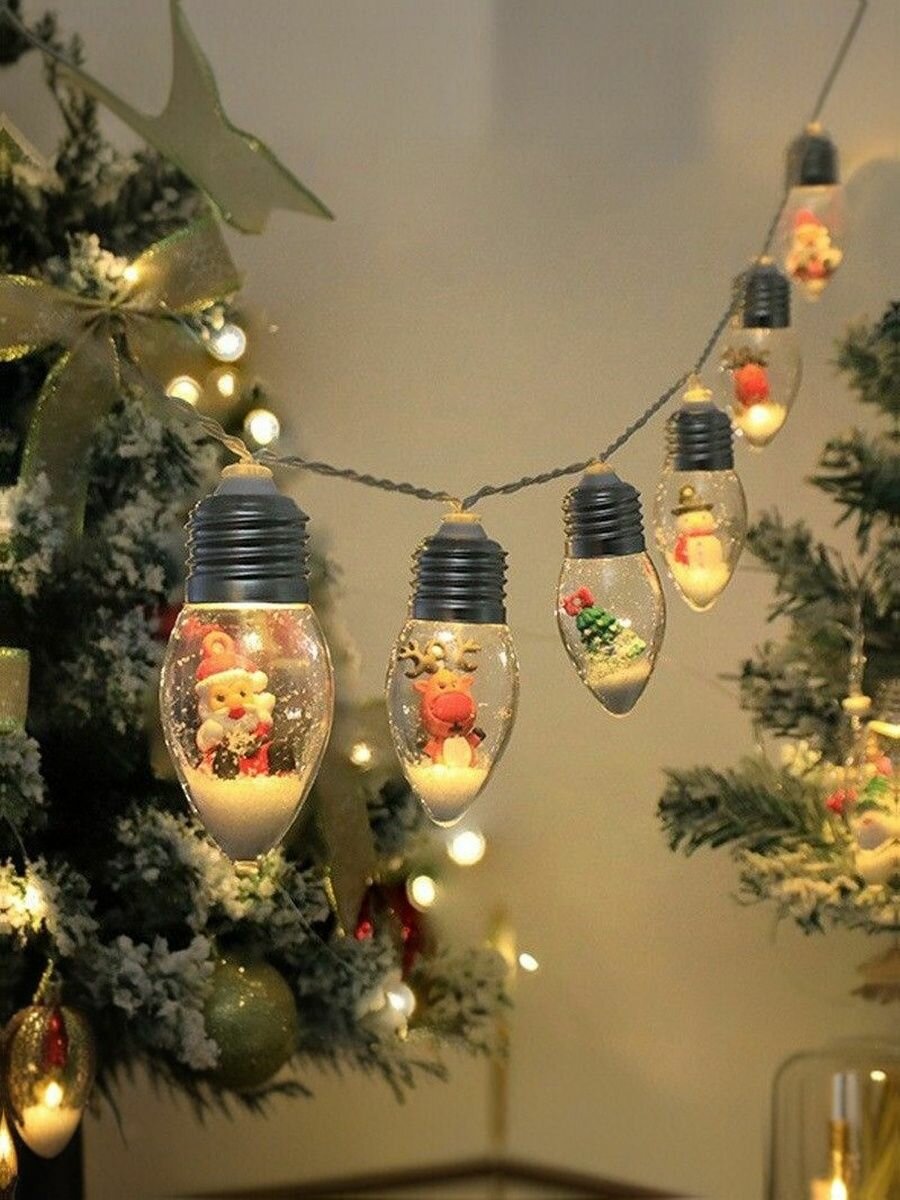 Гирлянда "Санта Клаус", сосульки, светодиоды, 3 м, IP44, красная