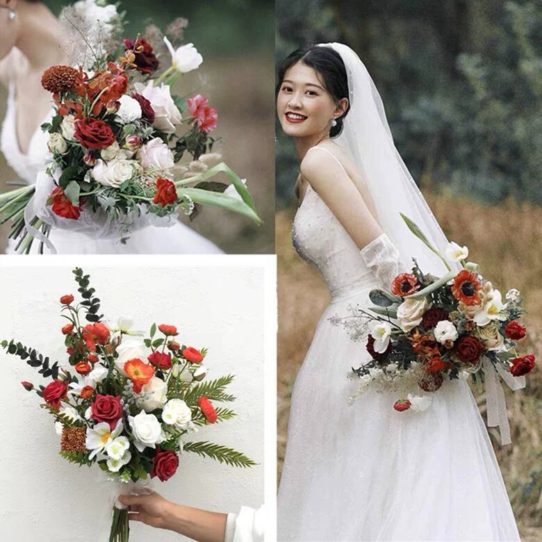 Свадебный букет для фотостудии, фотосъемки в путешествиях, искусственный букет невесты в корейском стиле, реквизит для