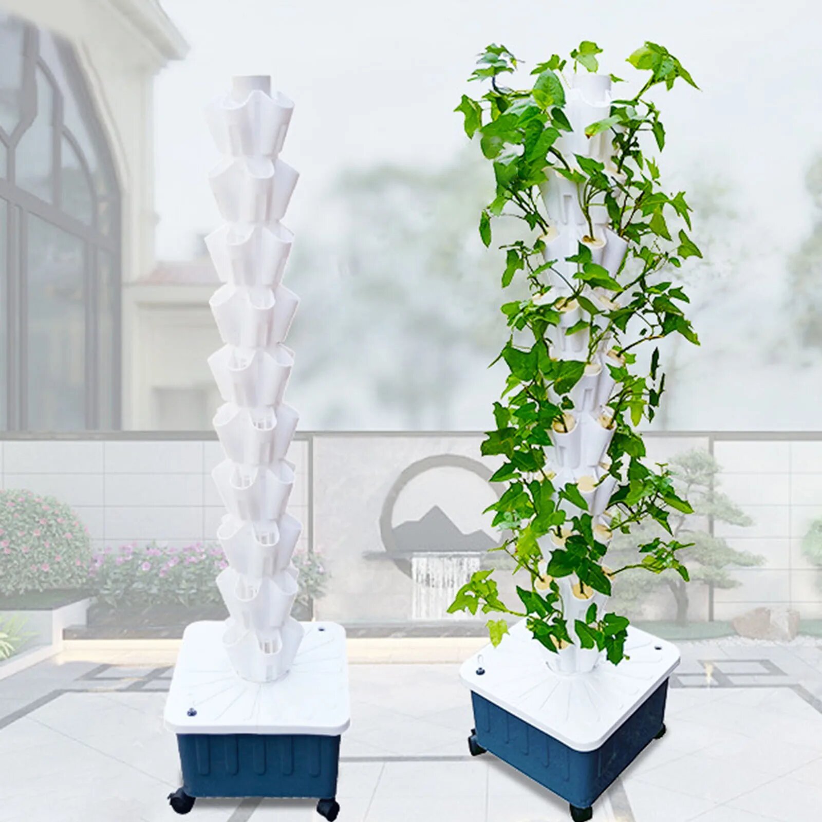 Гидропонная башня для выращивания растений, 4 слоя, 5 объектов растений, 20 отверстий, система домашнего выращивания, комплект для домашних трав, фруктов и овощей