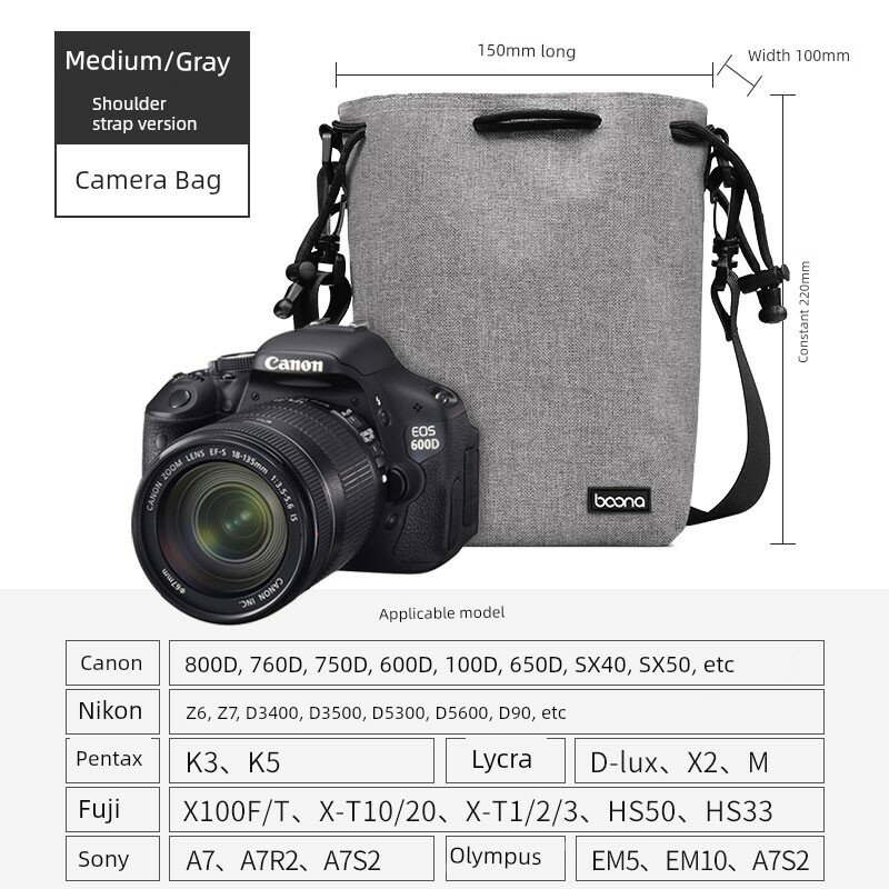 Чехол с ремешком Olympus Средний Серый для EM10 IV II EM5 EM1 EP7 EP5 OM-D