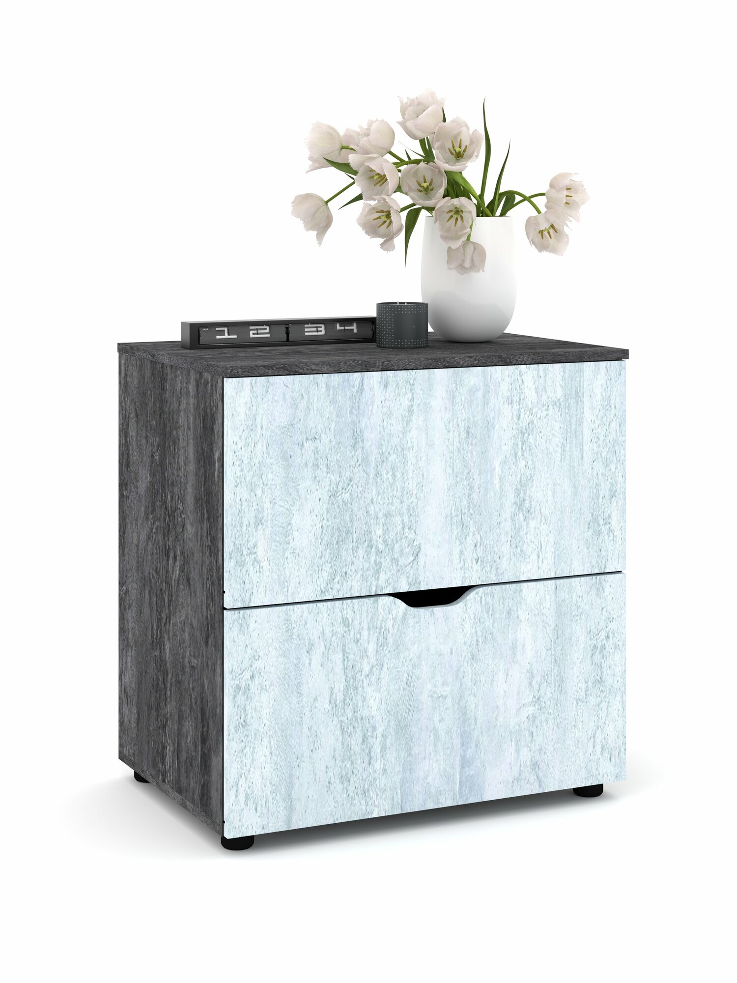 Есэндвич Grand-Лаворо-2 Комод 70х70х50 см, с ящиками (Цемент темный/Цемент светлый)