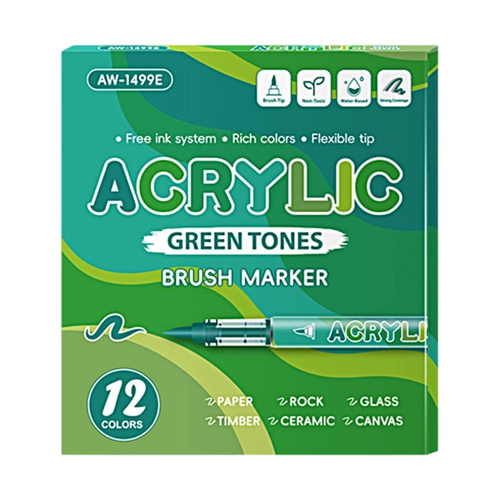 12-цветная жидкая акриловая краска, маркер, наконечник кисти, акриловый маркер для изготовления открыток