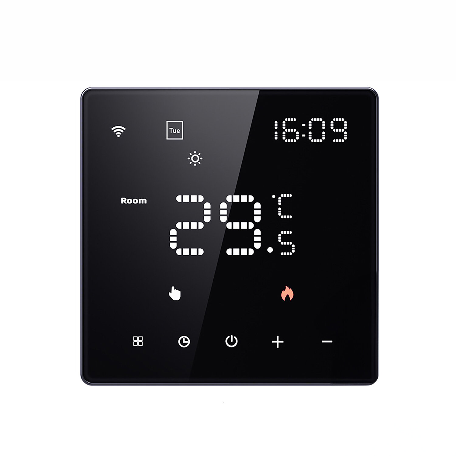 Термостат Tuya WiFi с цифровым дисплеем, сенсорным экраном, для водяного/электрического отопления, газовых/водяных котлов, черный, белый, мощность 3А, 16А, напряжение 100-250ВАС, размер 86*86*40 мм, комплект с 1 термостатом