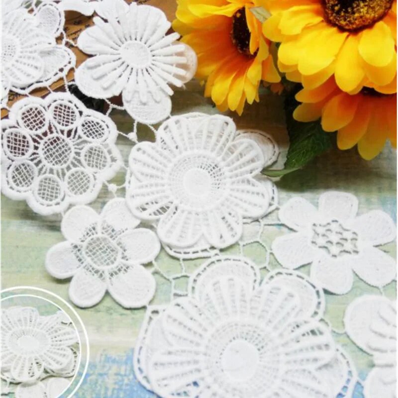 Кружевная лента GXINUG белая 14,5 см