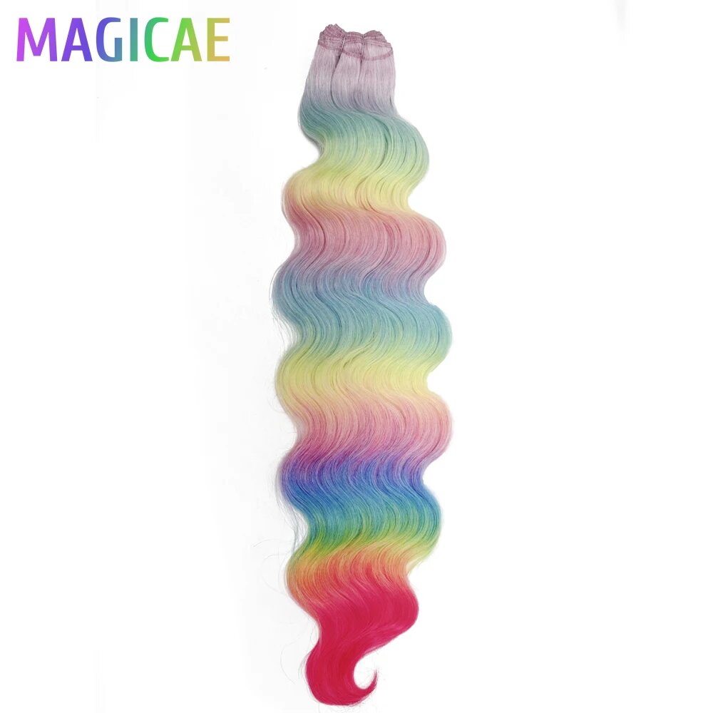 Волосы Magicae 30 дюймов, волны, радужный омбре PL-BY02