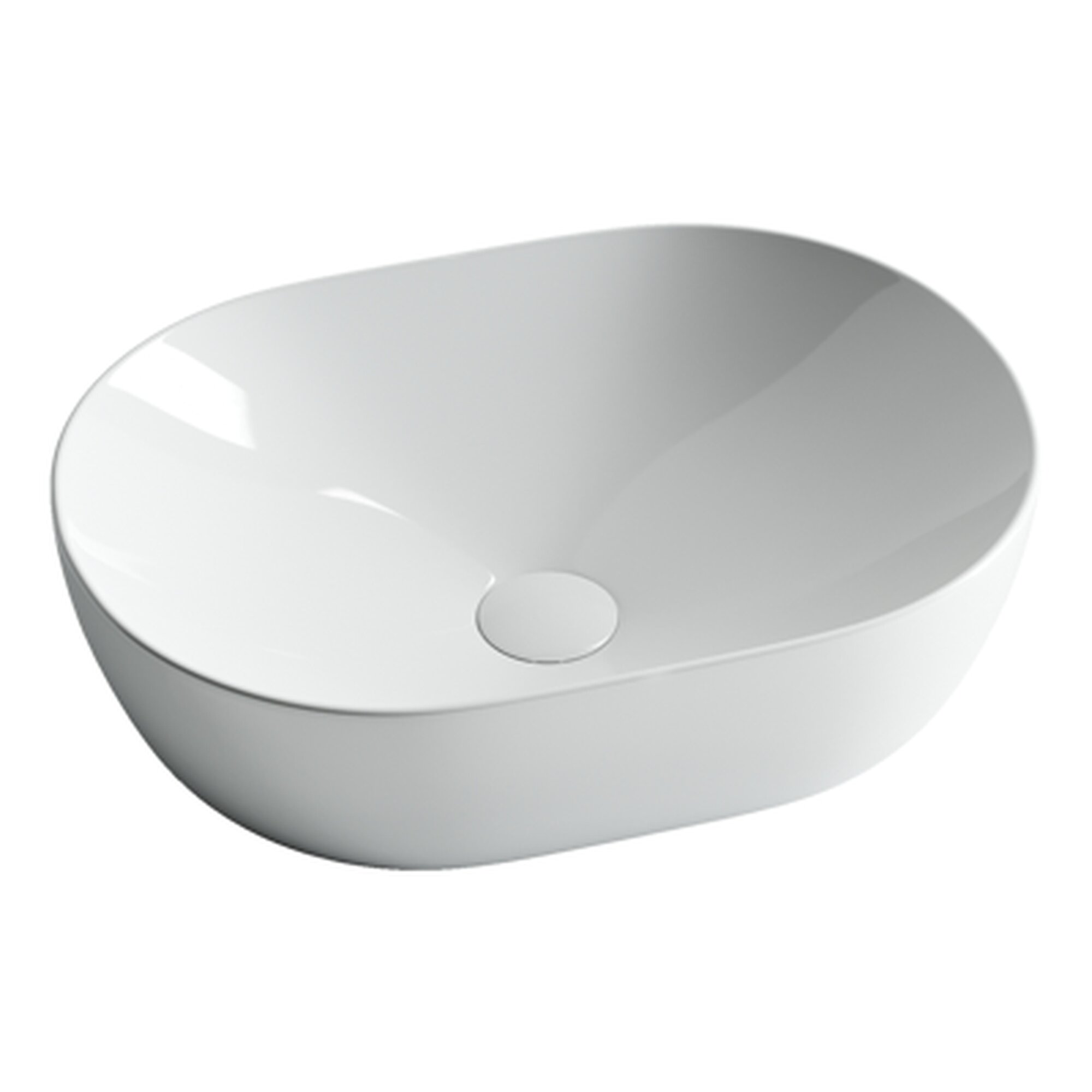 Умывальник Ceramicanova Element, накладной, овальный, белый, 48x35x13 см
