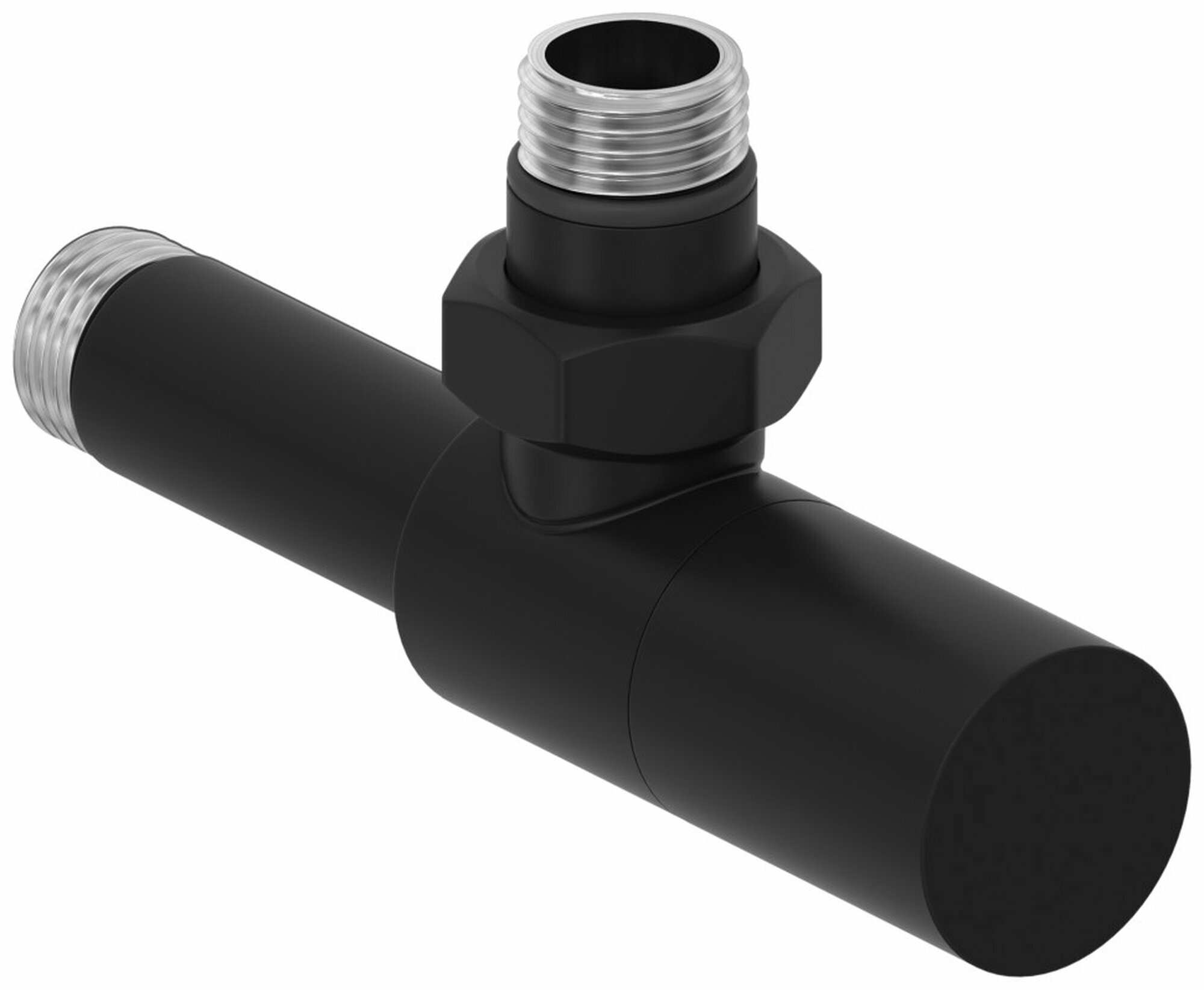 Вентиль угловой цилиндр Сунержа (G 1/2" НР х G 1/2" НР), матовый черный