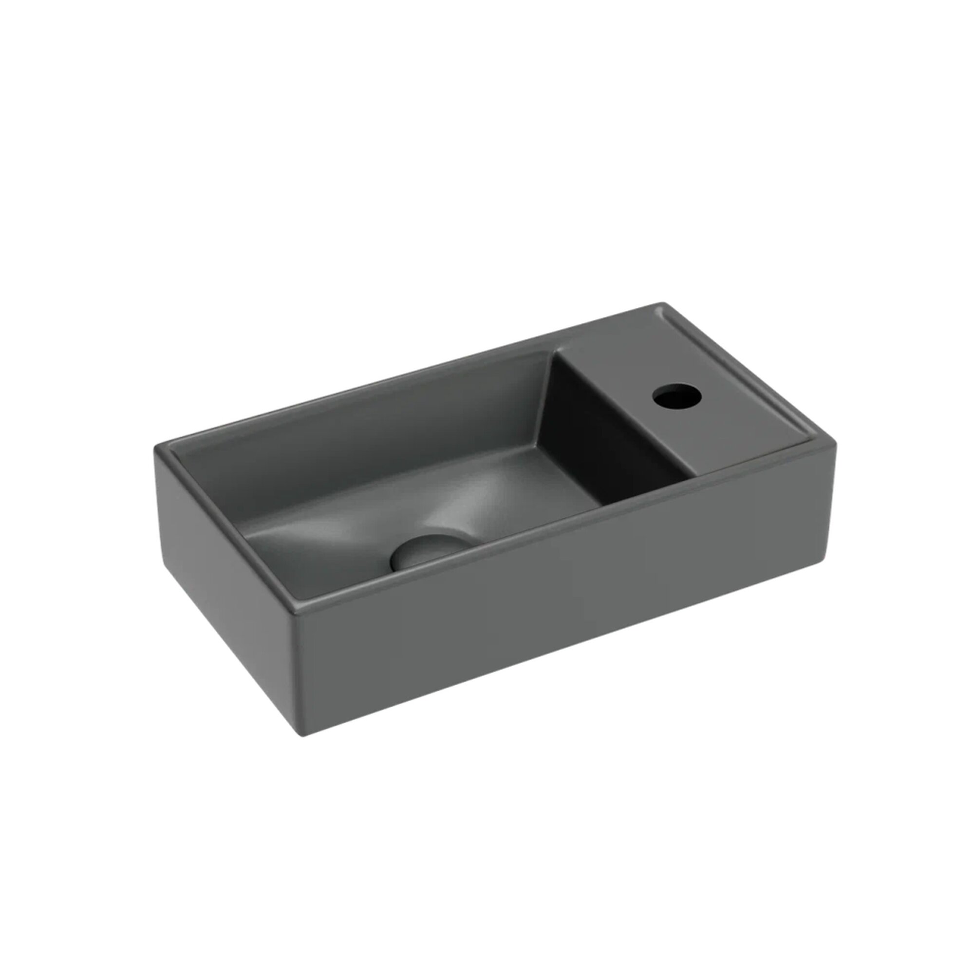 Умывальник Ceramicanova Element, подвесной, прямоугольный, темный антрацит, матовый