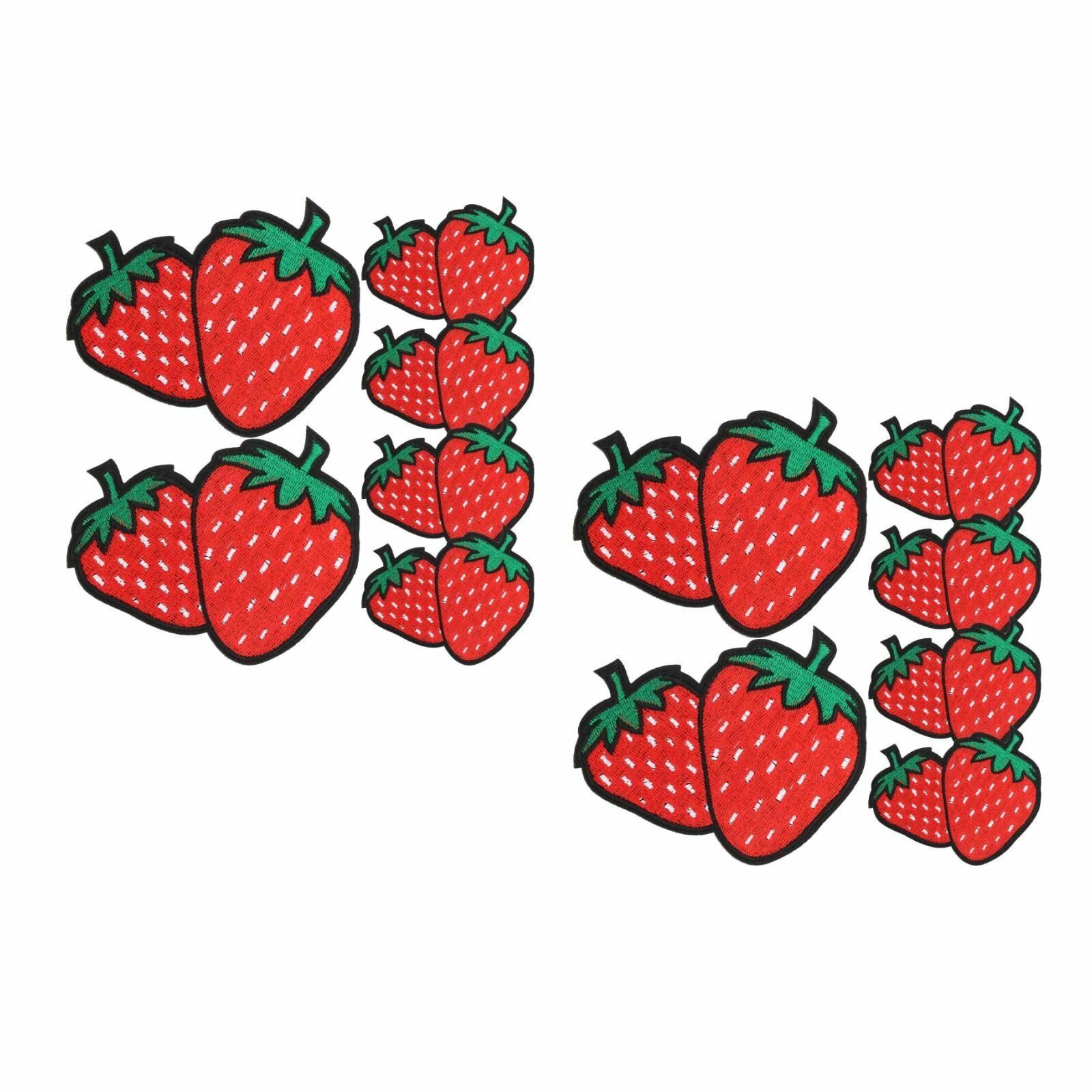 Набор клубничных нашивок для одежды, 12 шт