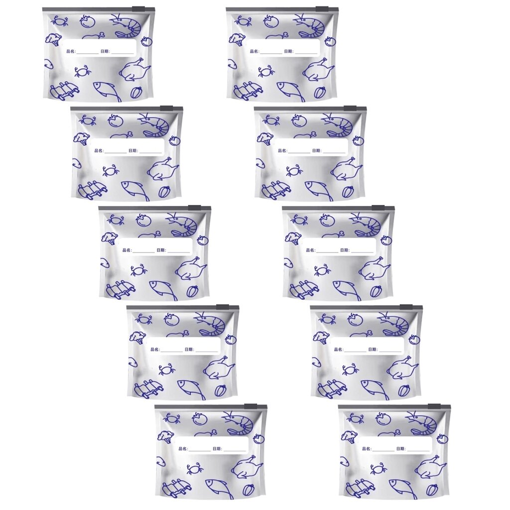 10шт, пакет для хранения свежей алюминиевой фольги, герметичный пакет, пакет-холодильник, утолщенный пакет на молнии-средний размер 10шт 23 16,5