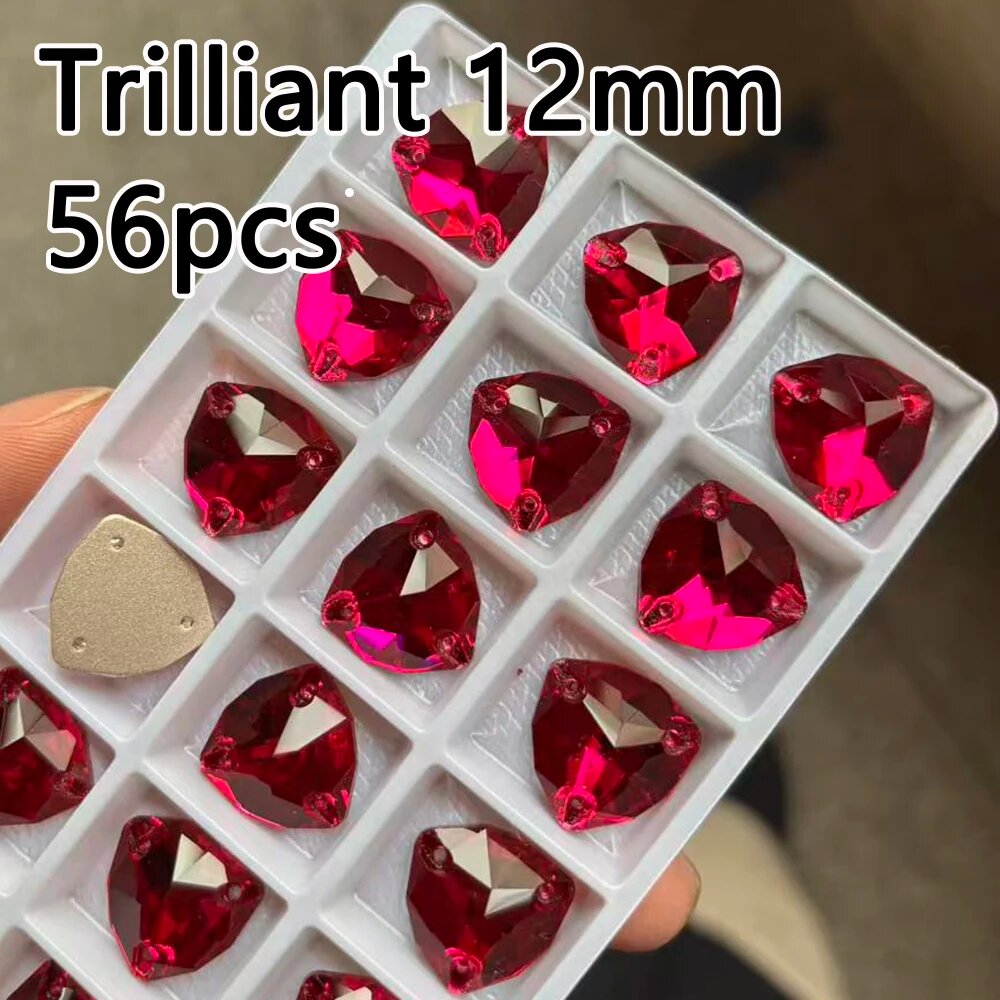 Стразы Trilliant 12mm фуксия, 56шт