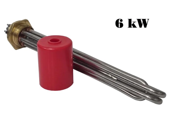 Блок ТЭНов 6,0 кВт Фланец латунь G1 1/2 ( 48мм ) с колпаком для котлов