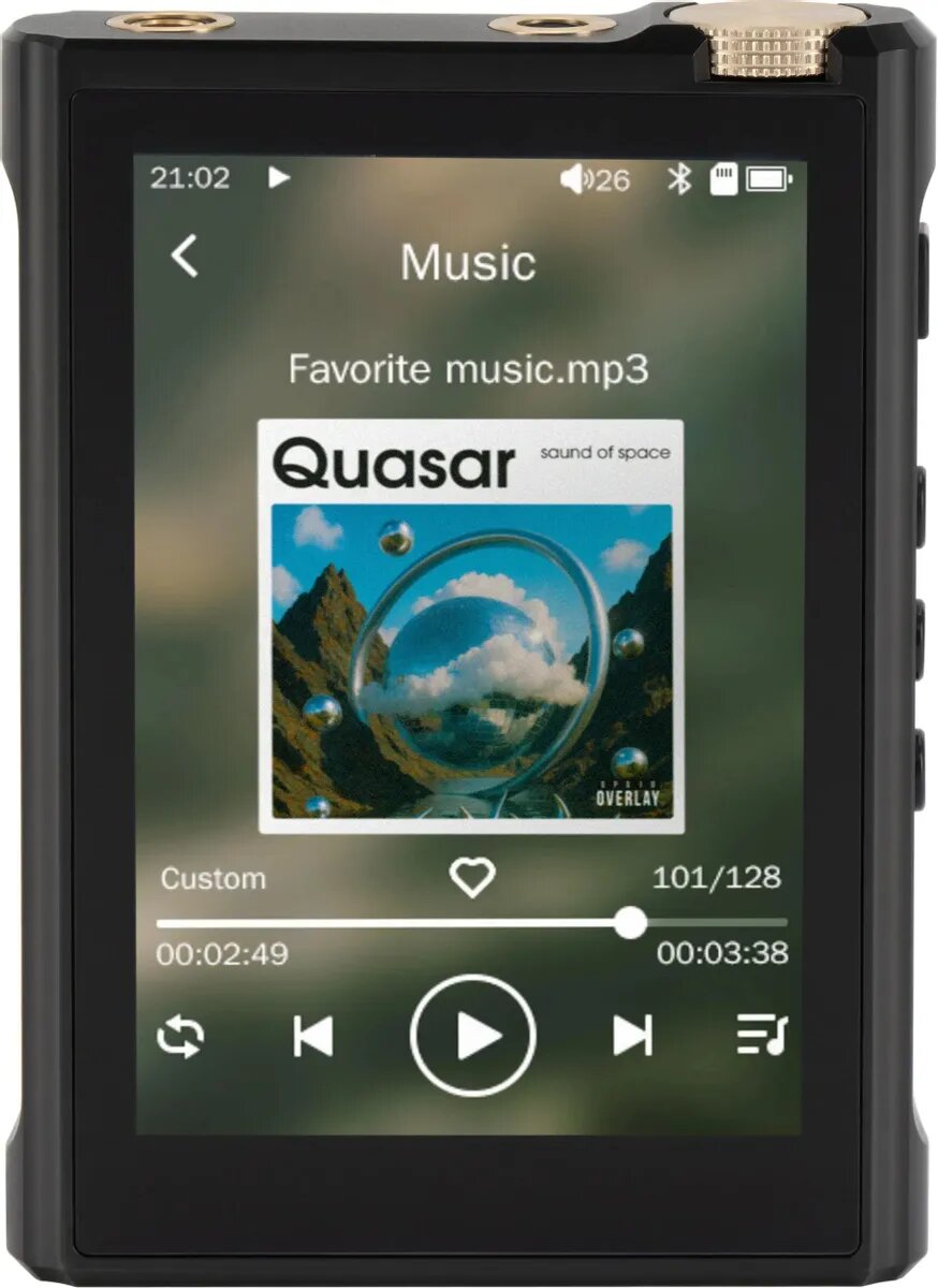 XT7-HFBG / MP3 плеер Digma XT7 flash черный/золотистый