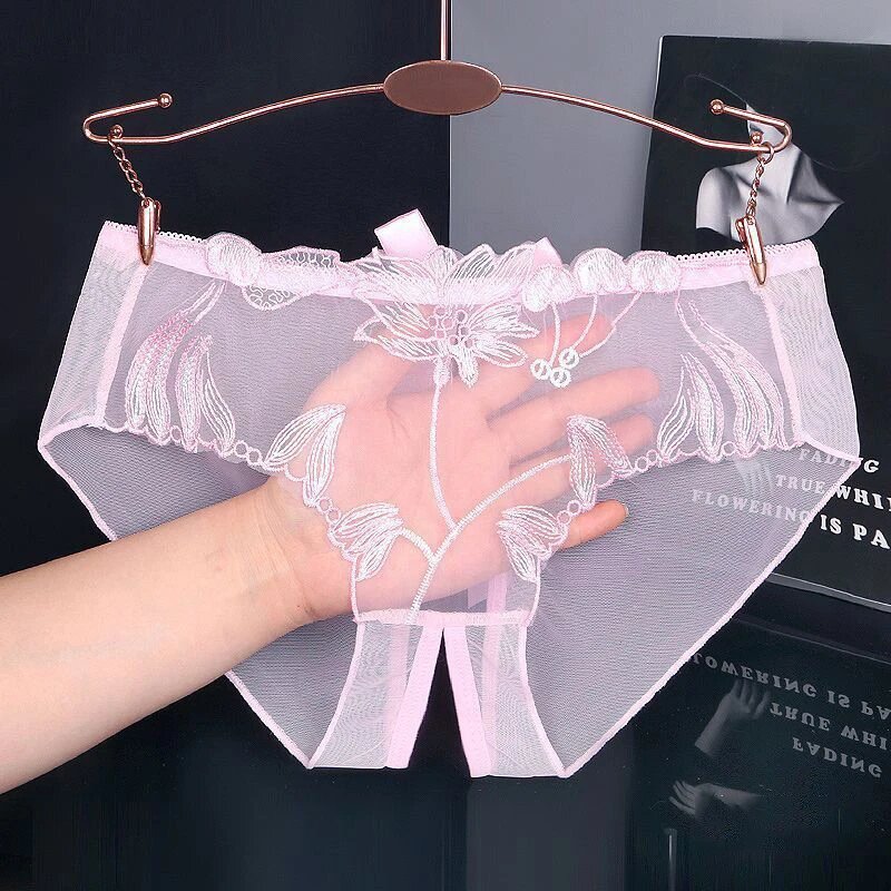 Розовые женские трусики 2XL с бантиком