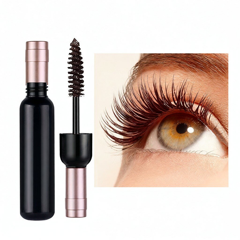 Тушь для ресниц цветная, водонепроницаемая, бутылка в виде винной, 04 темно-коричневый, 6 цветов в наличии (чёрный, белый, синий, темно-коричневый, розовый, фиолетовый)