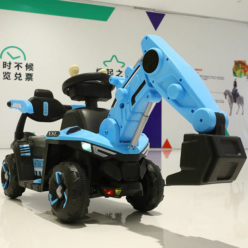 Новая детская электрическая игрушечная машина-экскаватор, катящаяся и ездящая строительная техника, большой экскаватор - самокат для детей