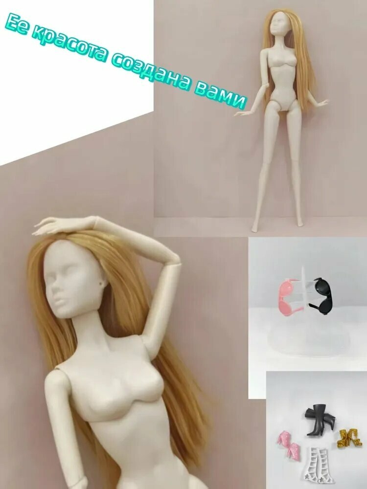 Безымянная богиня, BJD, кукла для макияжа, фигура супермодели, высота 32 см. В комплект входит: однотонный корпус * 1 + 4 пары обуви + 2 солнцезащитных очков + кронштейн