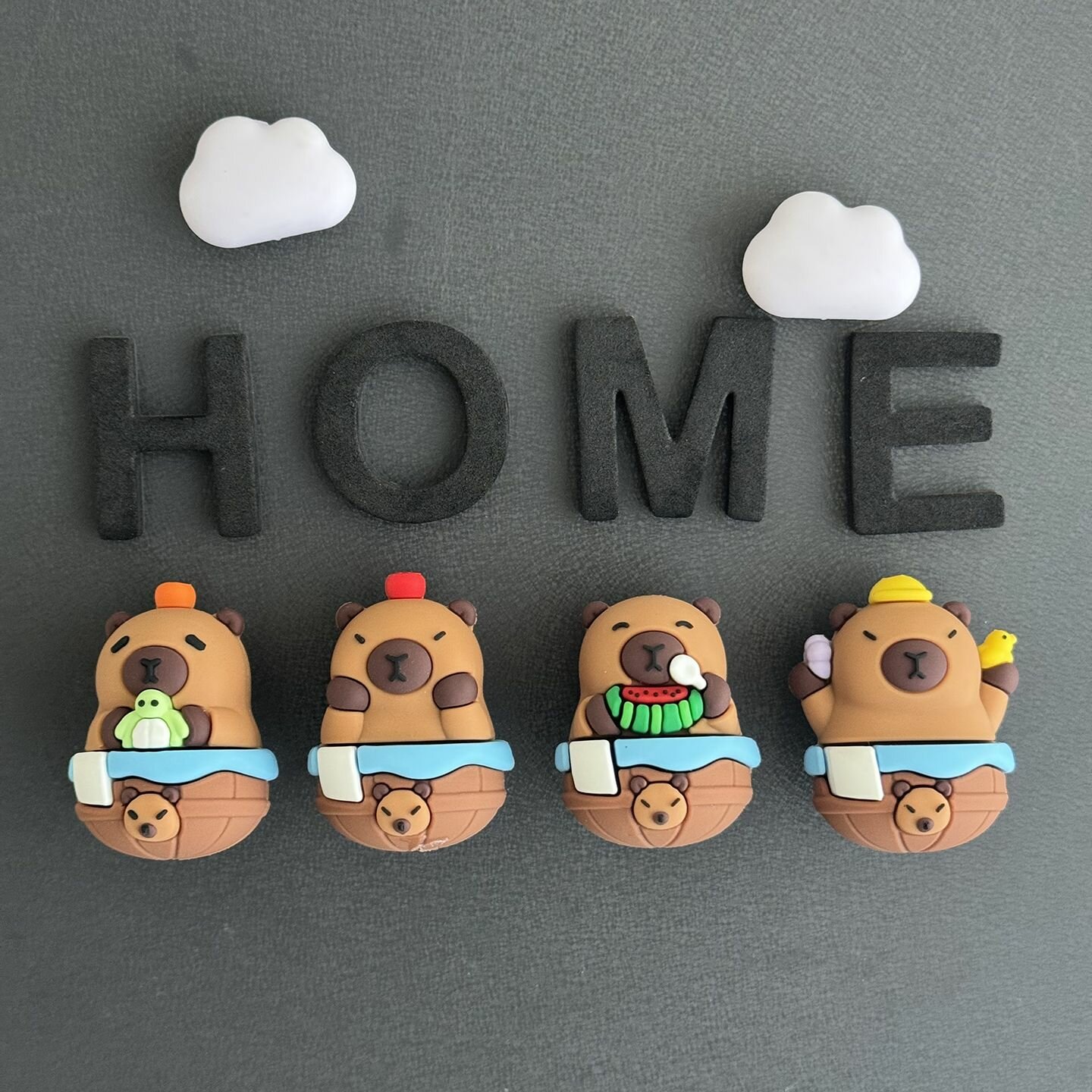 Новый креативный магнит на холодильник с мультяшным капибарой, 3D мягкий резиновый аниме магнит для персонализированного перфорированного панно