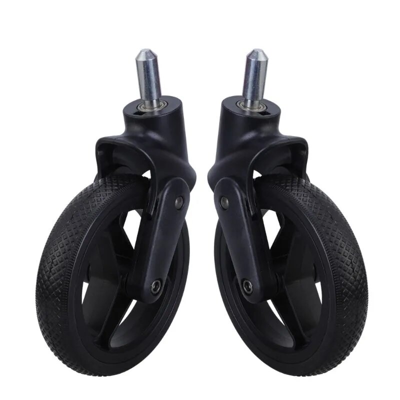 Колеса для аксессуаров коляски-черный комплект нескользящих передних колес