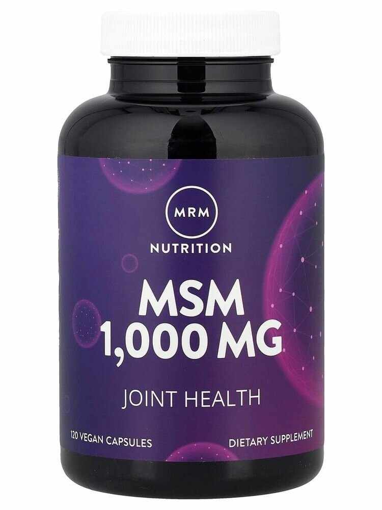 МСМ, 1000 мг, 120 веганских капсул, MRM Nutrition
