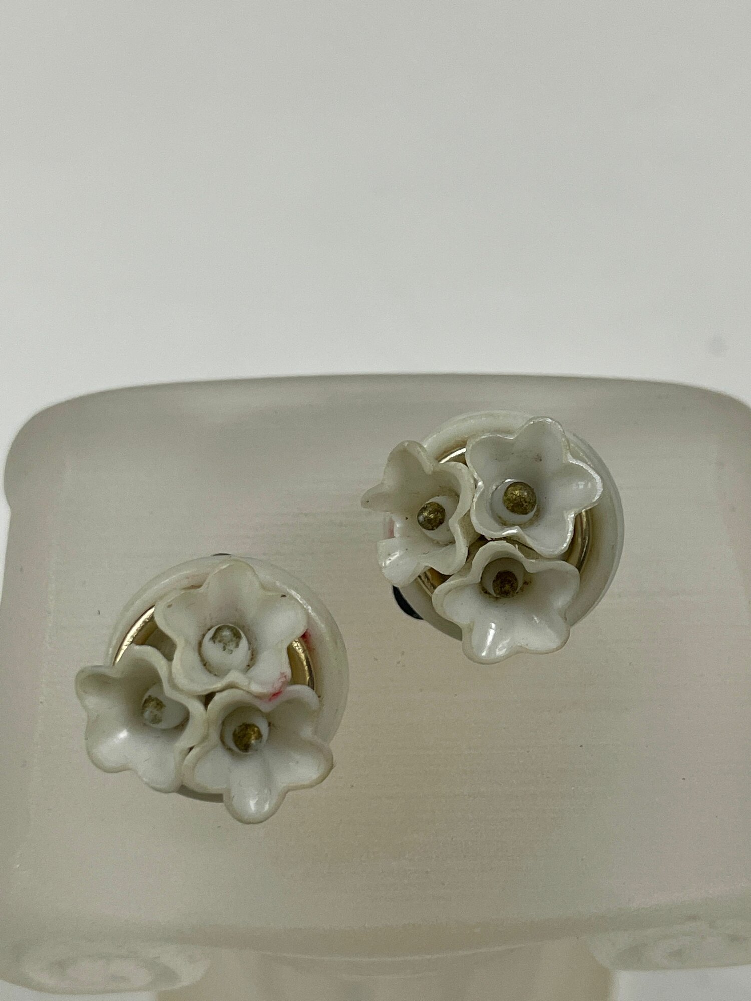 Винтажные серьги-клипсы, цветочки