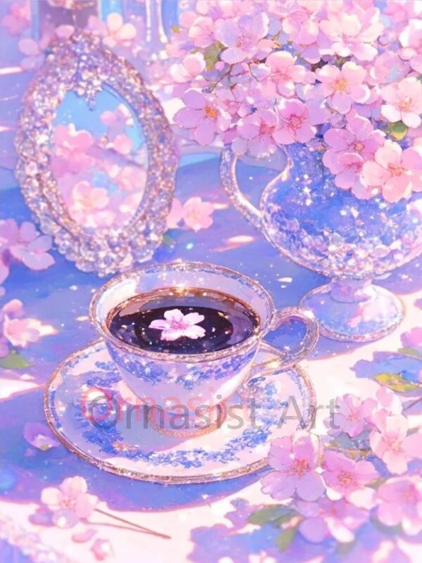 Cake 100% Fairy Dust Diamond Painting Tea Toast Full Crystal Diamond Mosaic Embroidery Cross Stitch Kit Home Decor Food Art Gift