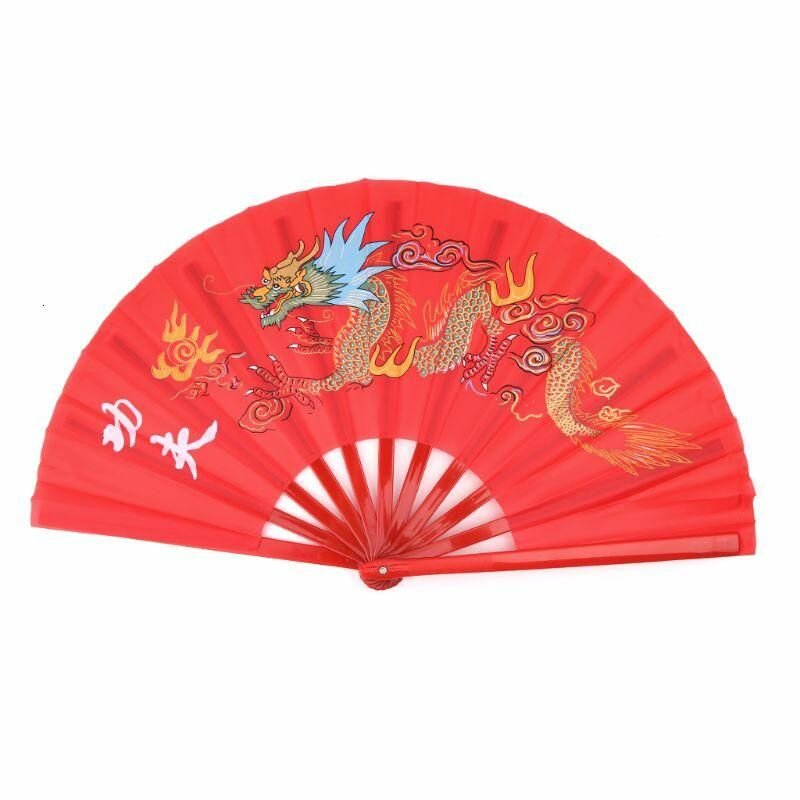 Традиционный китайский складной веер для ушу, 33 см, красный
