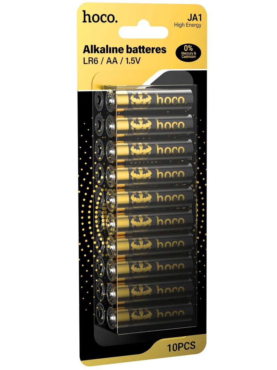 Батарейки пальчиковые Hoco JA1 LR06 (AA), 1.5V, алкалиновые, 10 шт